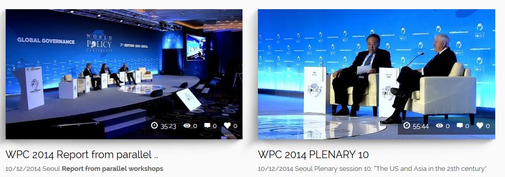 WORLD POLICY CONFERENCE, 7th edition, Seoul. Videos of the Conference ...